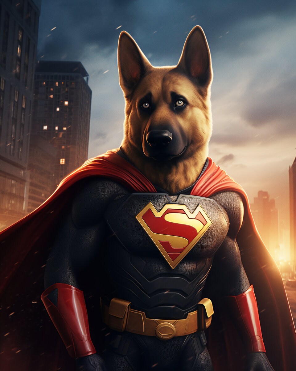 German Shepherd Superhero - Etsy