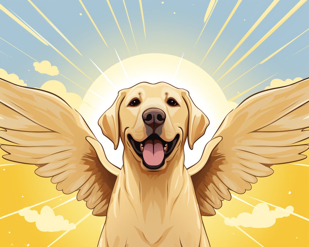 Yellow Labrador With Angel Wings - Etsy
