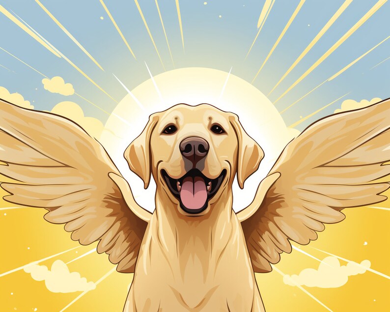 Yellow Labrador With Angel Wings - Etsy