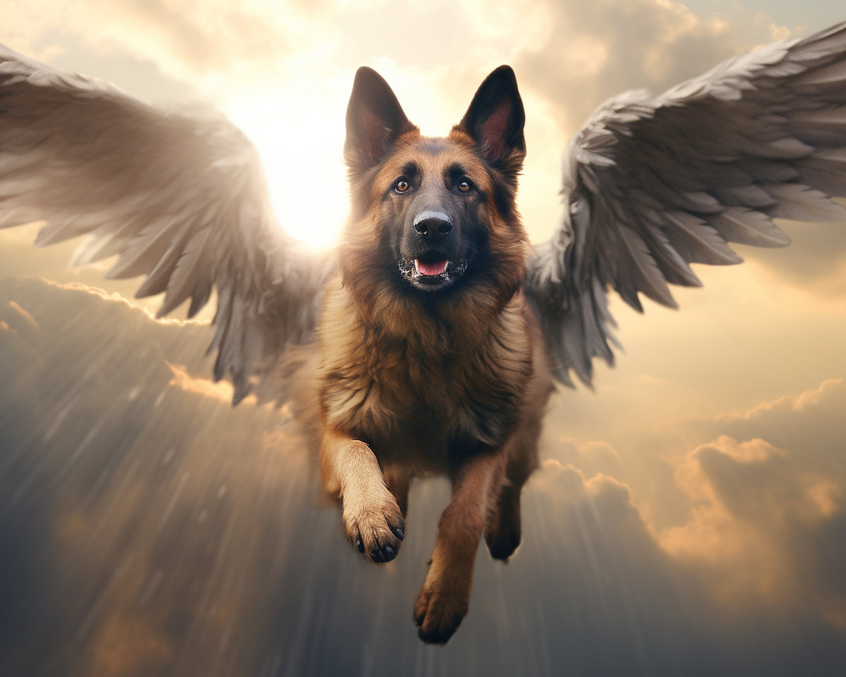 German Shepherd With Angel Wings - Etsy