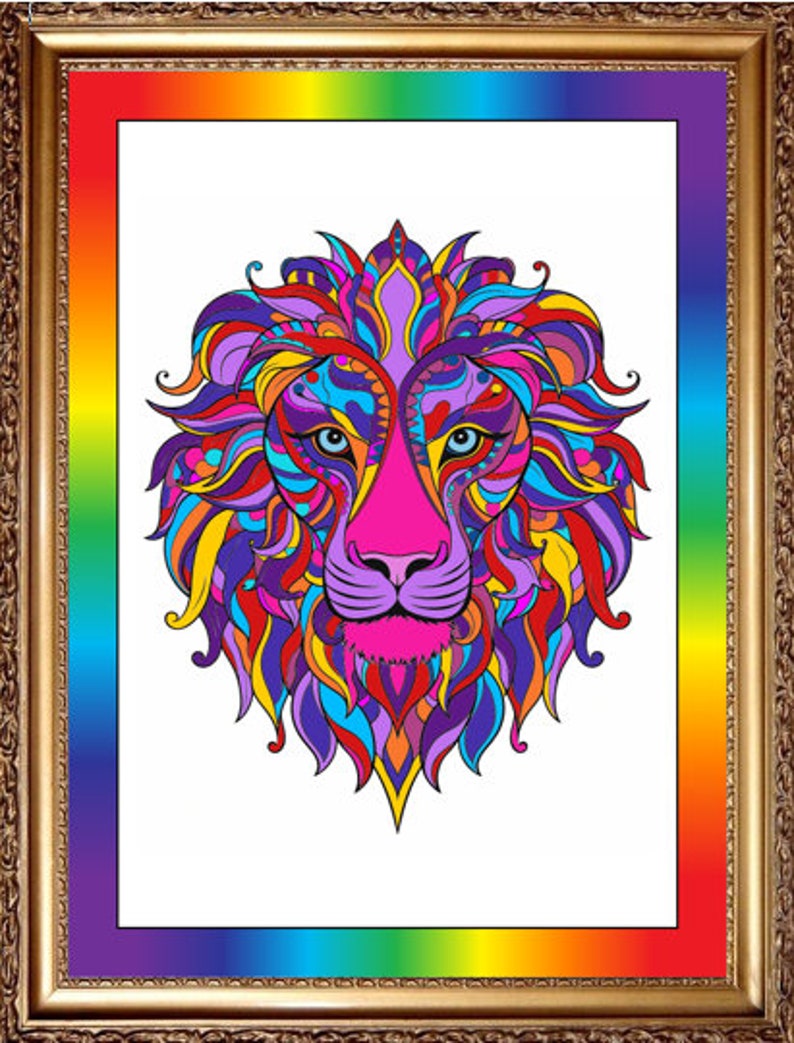 10 Wild Animal Mandala Coloring Pages Pack 1 - Etsy