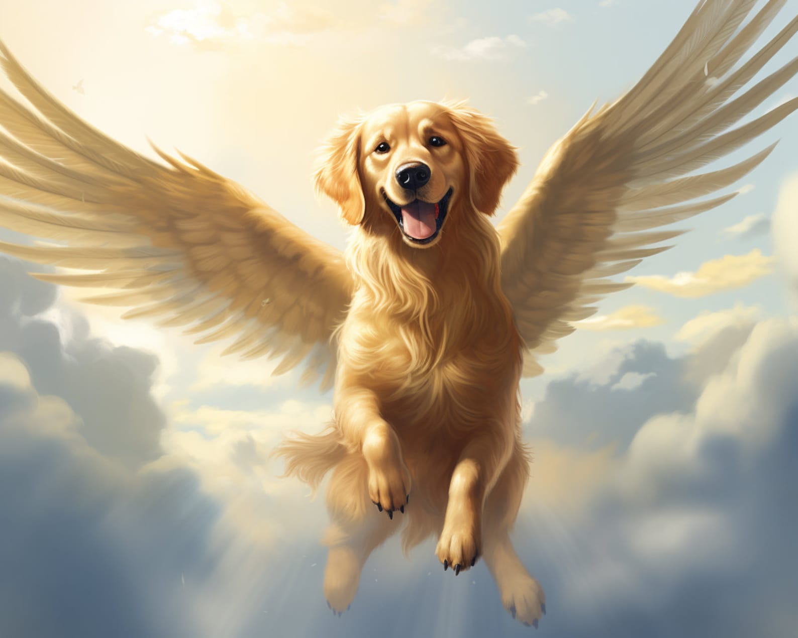 Golden Retriever With Angel Wings - Etsy