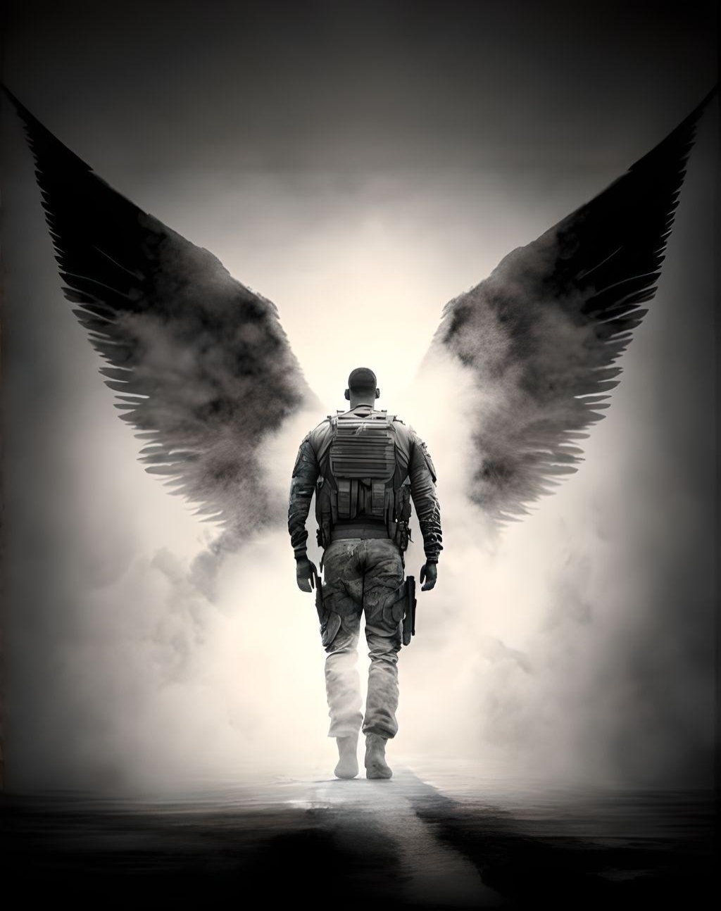 American Soldier With Wings