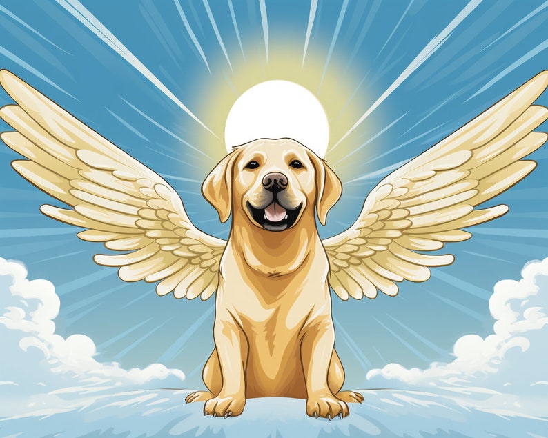 Yellow Labrador With Angel Wings - Etsy
