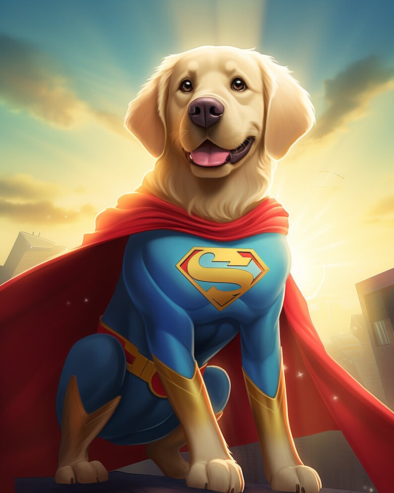 Golden Retriever Superdog - Etsy
