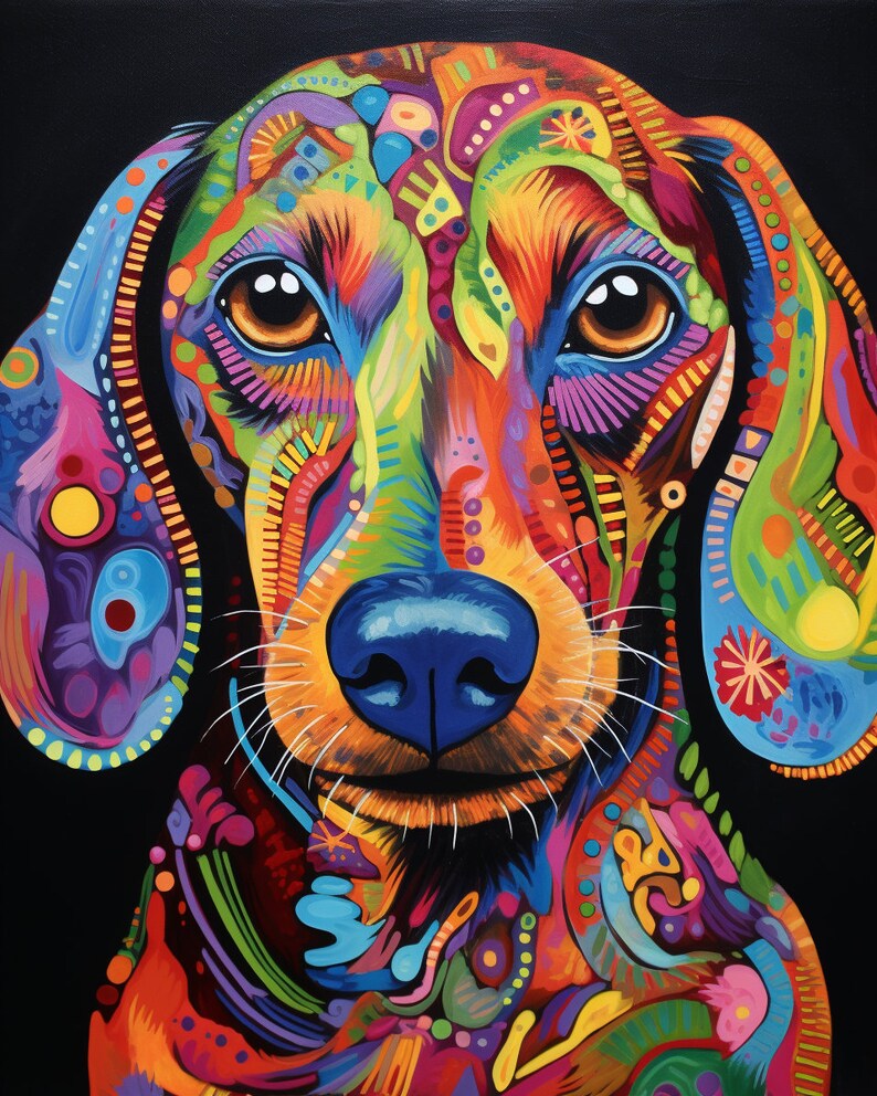 Abstract Dachshund - Etsy