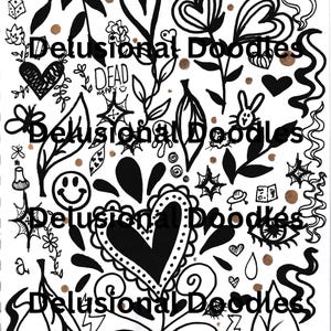 Digital Black and White 'doodles' - Etsy