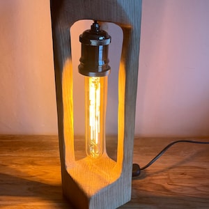 Beautiful Hand Carved Sculpture Oak Lamp - Etsy