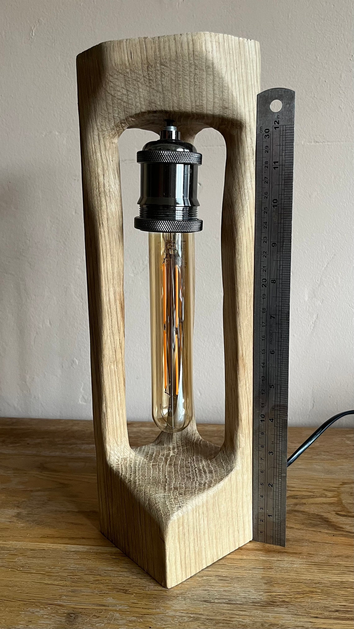 Beautiful Hand Carved Sculpture Oak Lamp - Etsy