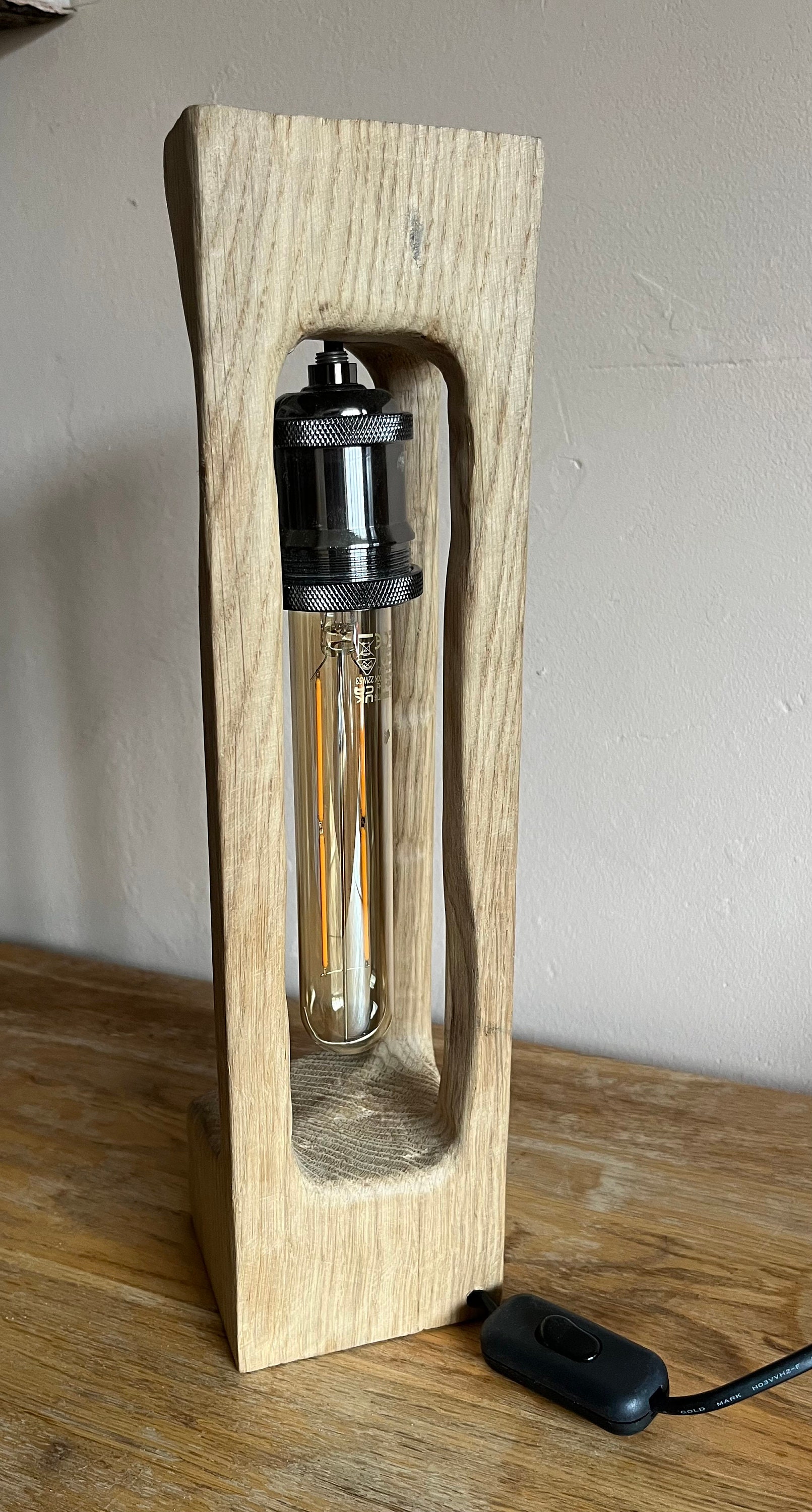 Beautiful Hand Carved Sculpture Oak Lamp - Etsy