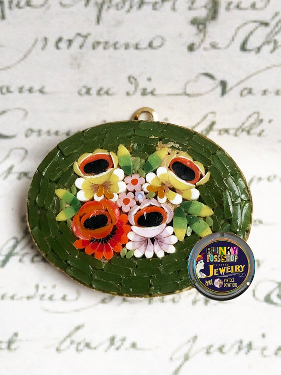 Brooch - italian micro-mosaic - Gem