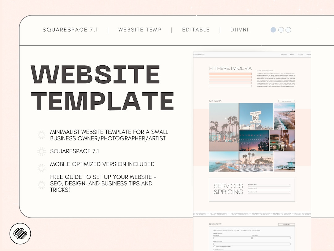 Squarespace Website Template for Small Business Owner, Photographer ...