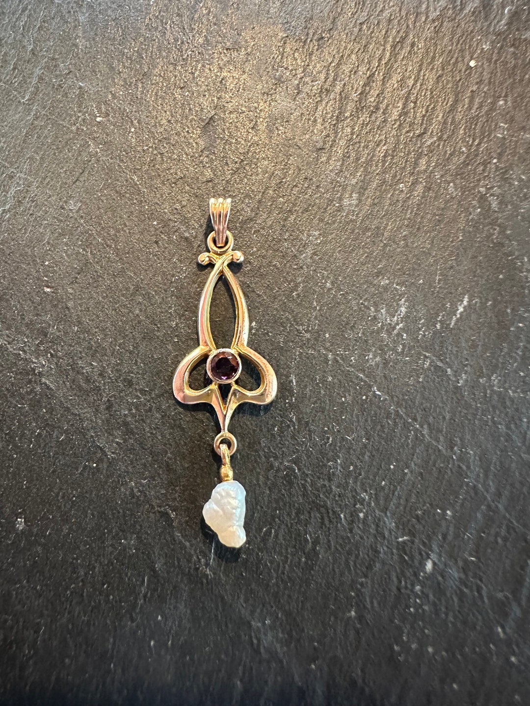 10K Gold Vintage Lavalier Pendant - Etsy