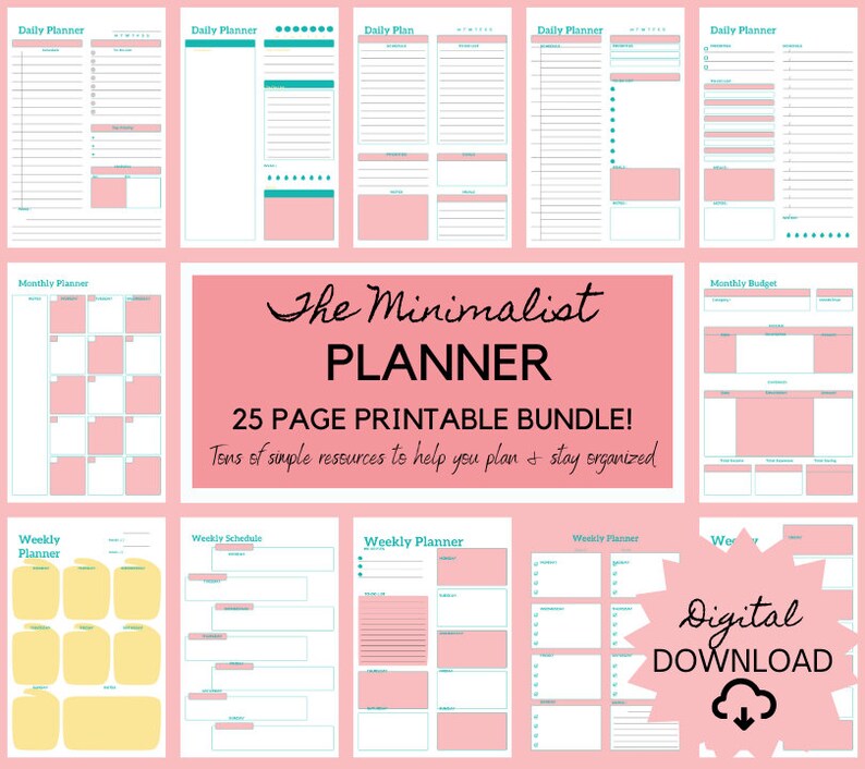 The Minimalist Planner! CUSTOMIZABLE - Etsy