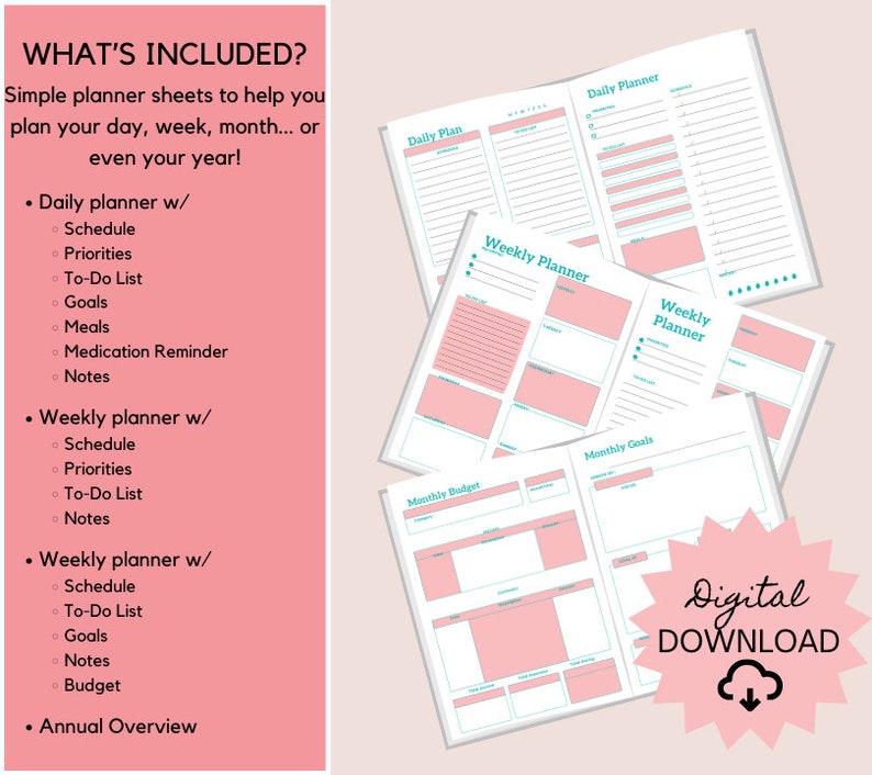 The Minimalist Planner! CUSTOMIZABLE - Etsy