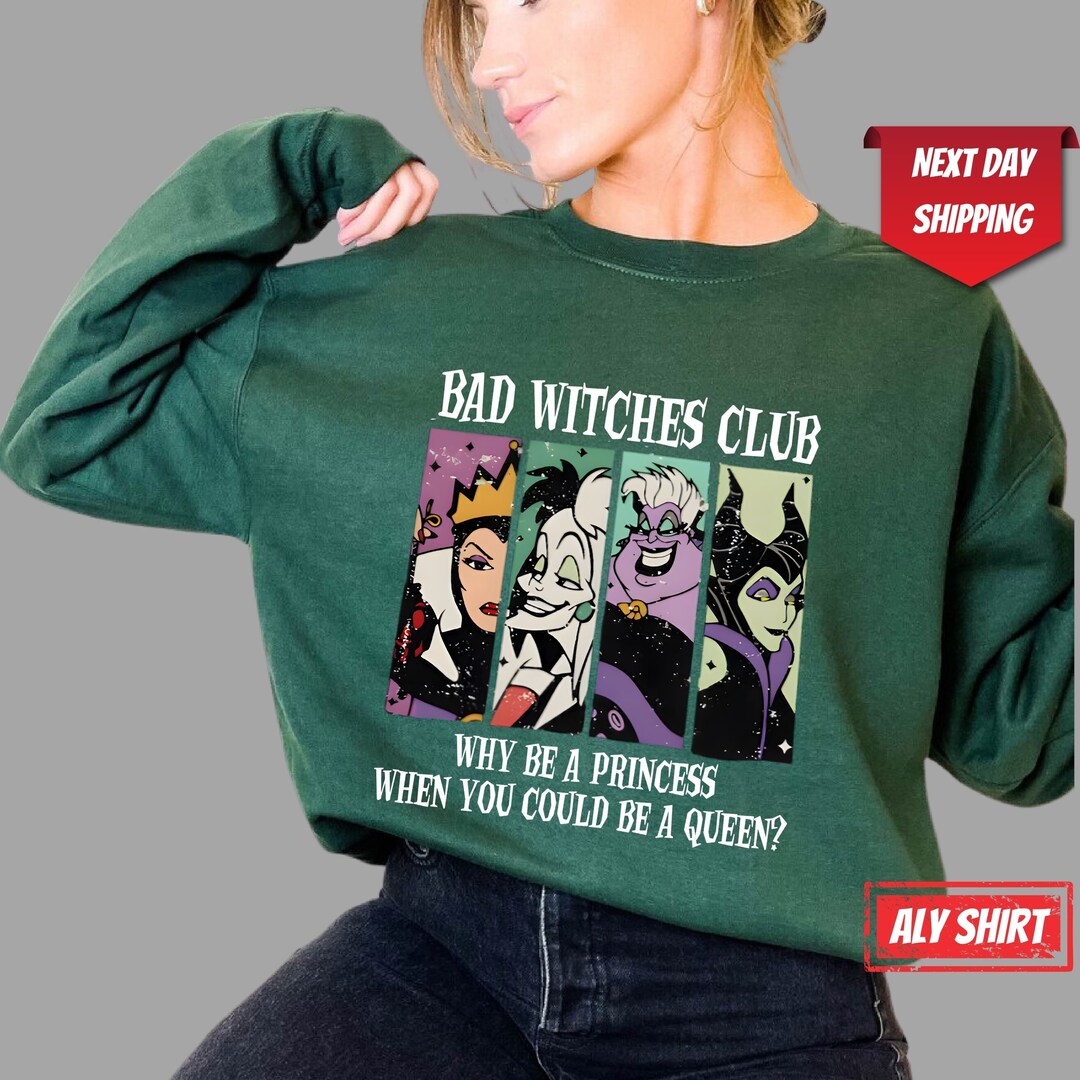 Disney Villains Sweatshirt, Bad Witches Club Hoodie, Disney Funny ...