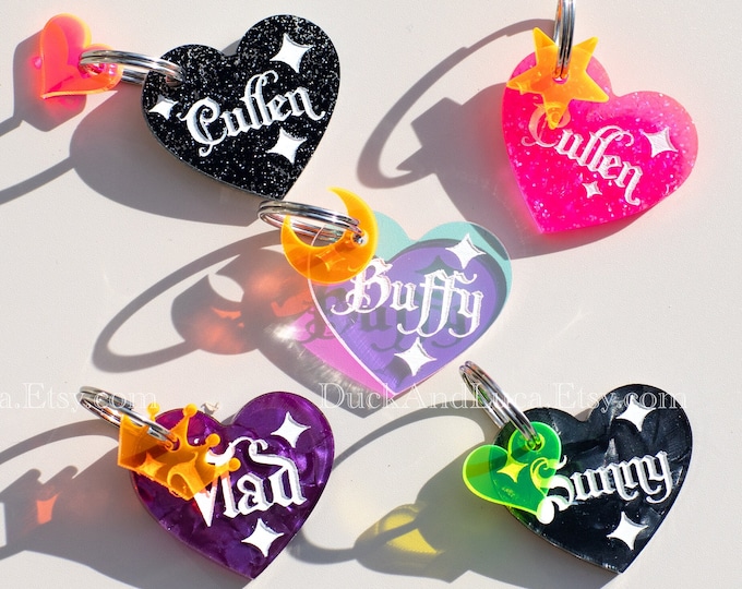 Custom Pet ID Tag for Dogs and Cats Personalized Hologram Acrylic Name ...