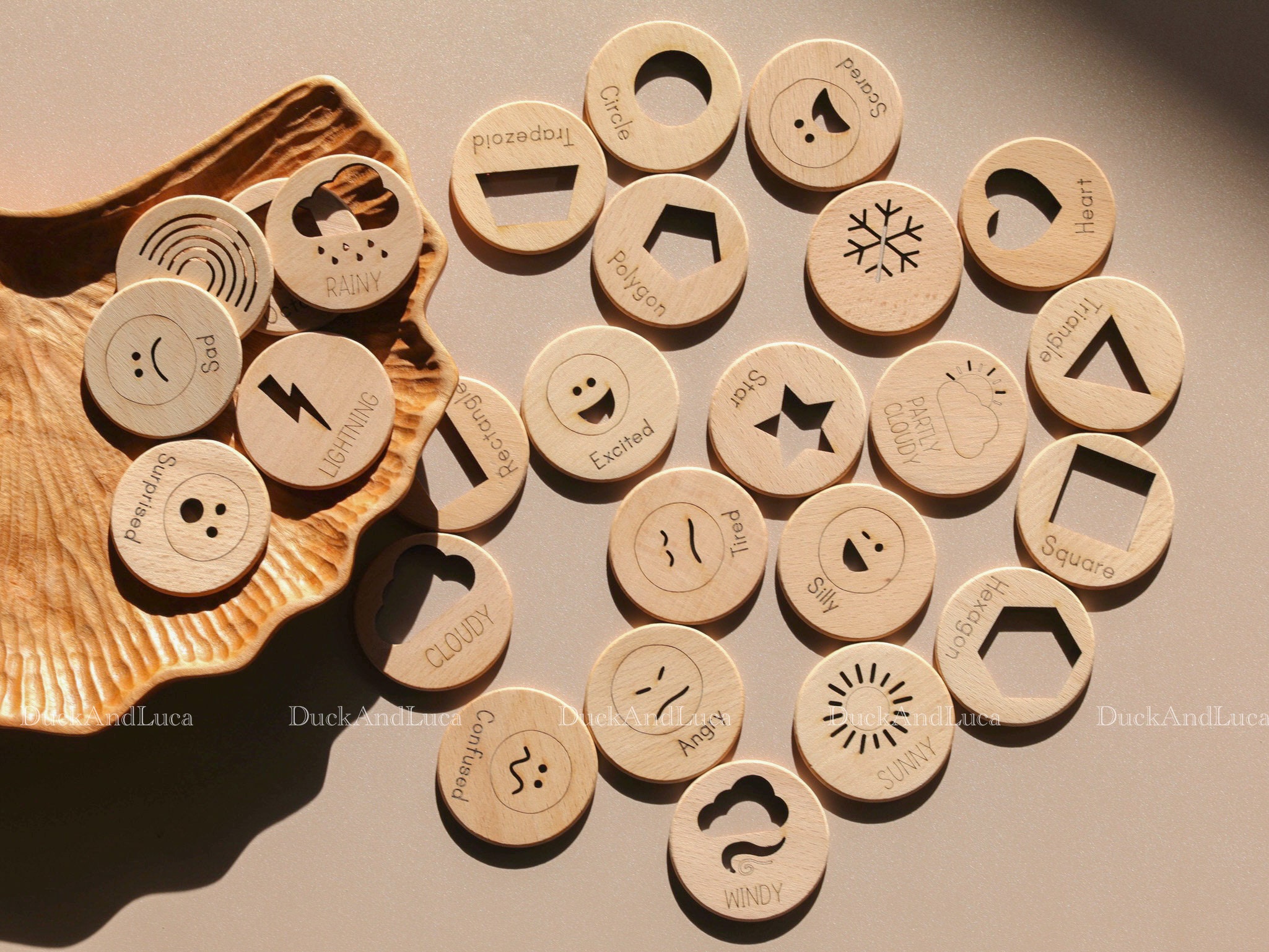 Wooden Flash Cards Weather Emotion & Shape Stencils - Etsy