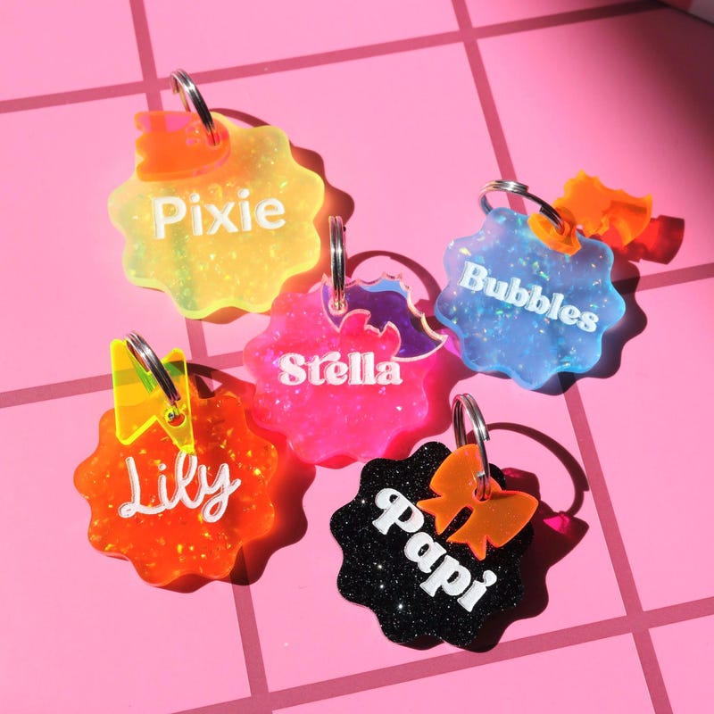 Wavy Acrylic Name Tags - Etsy