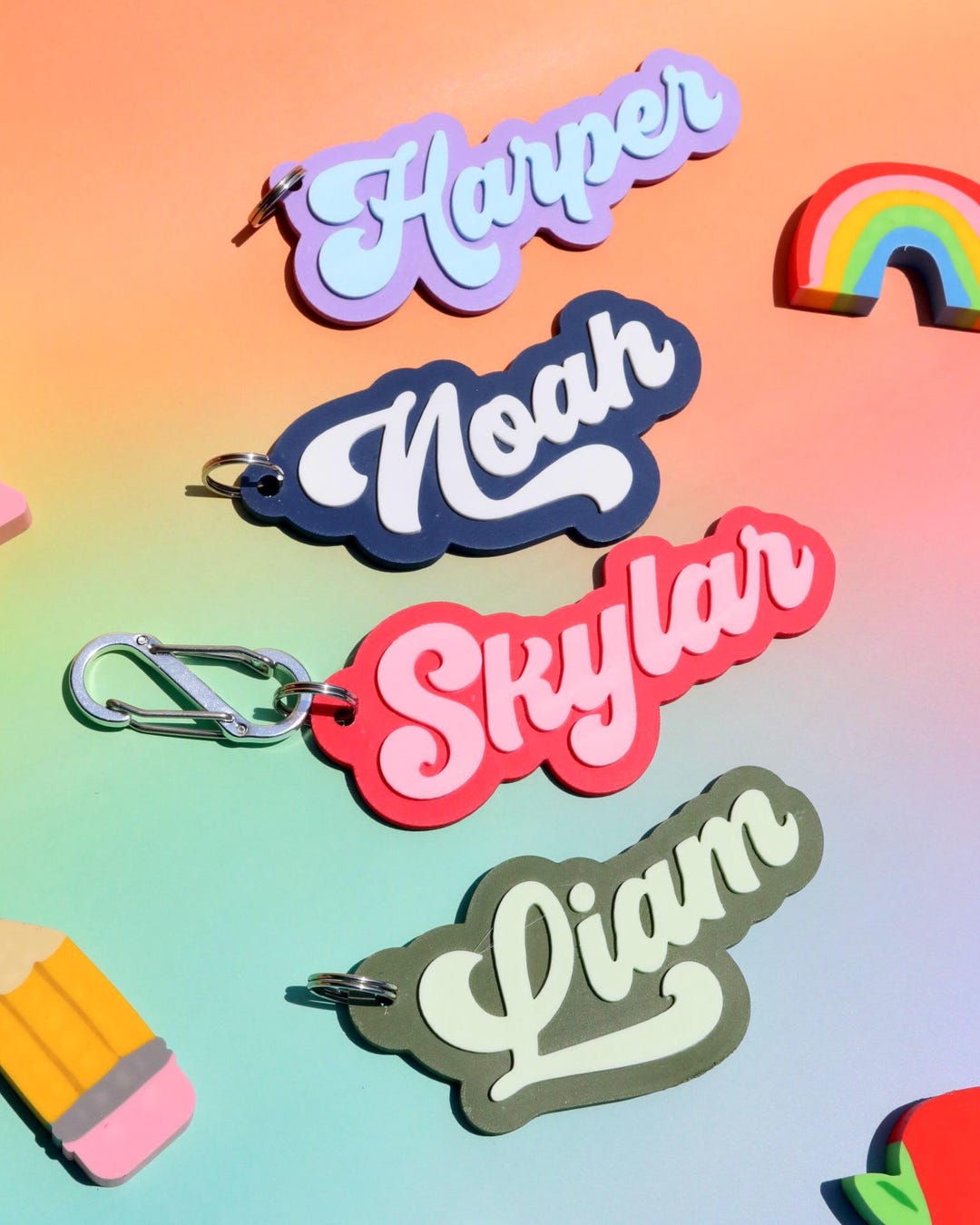 Custom 3D Printed Name Tag: Groovy Font Backpack Label - Etsy