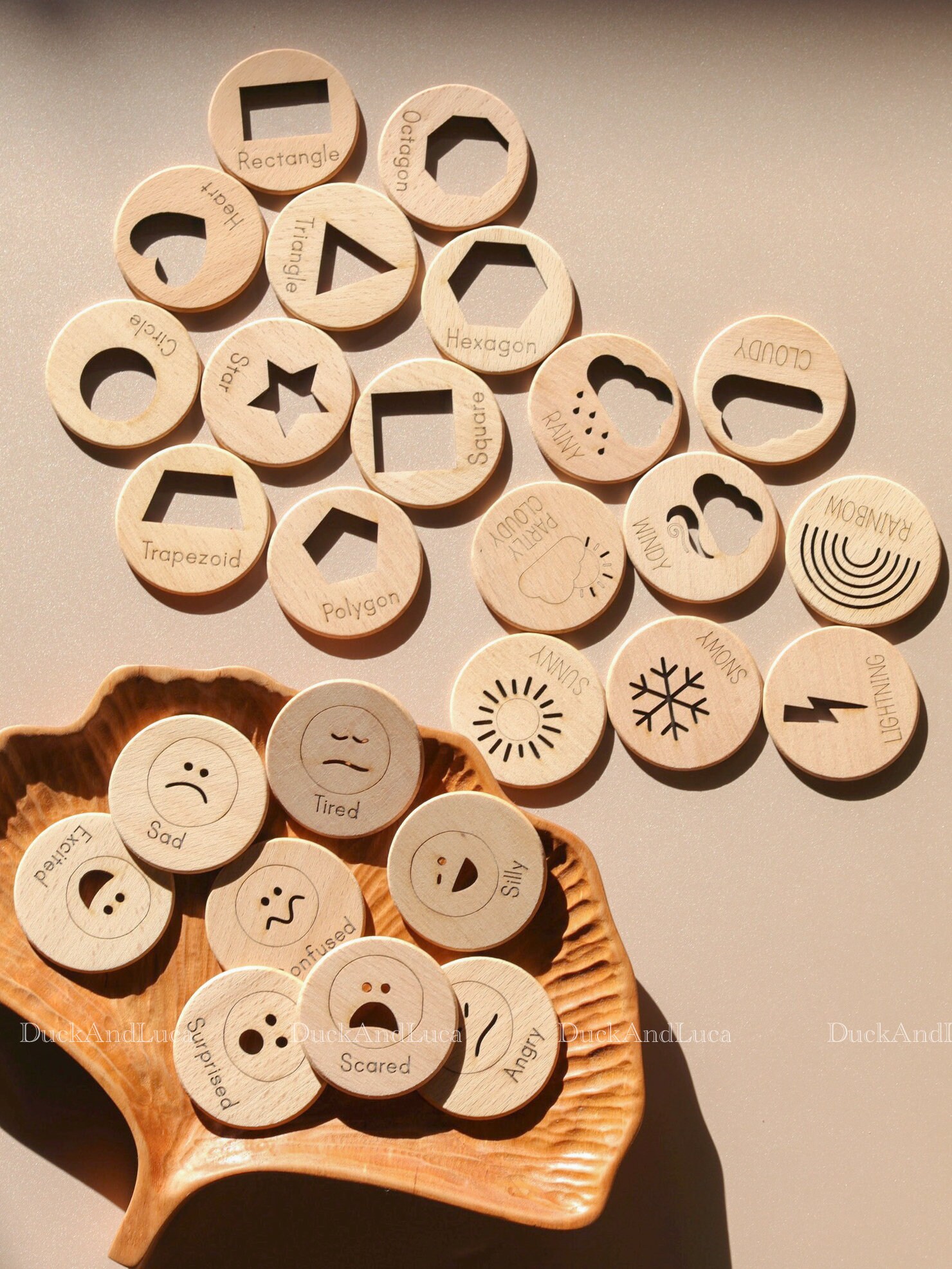 Wooden Flash Cards Weather Emotion & Shape Stencils - Etsy