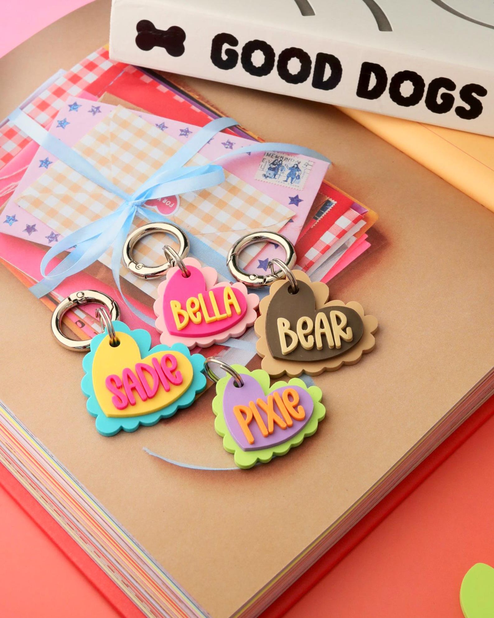 Custom Scalloped Heart Pet Tag: 3D Printed Dog & Cat ID - Etsy
