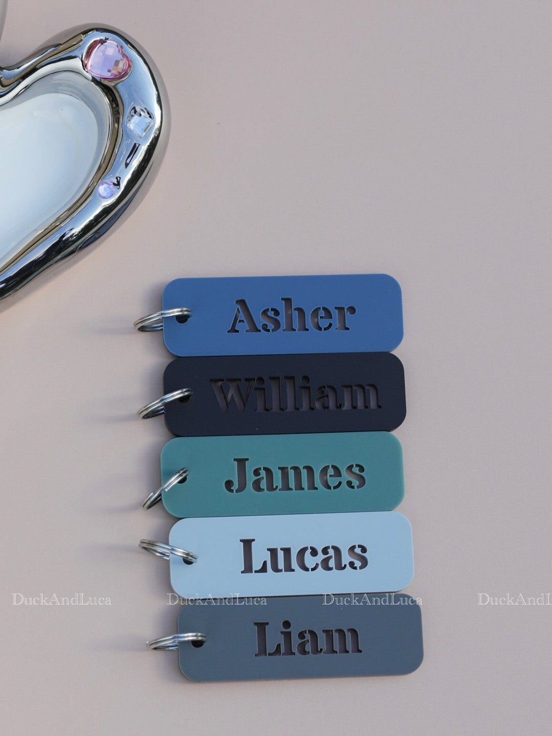 Custom Stencil Font Acrylic Name Tag: Kids' Backpack & Lunchbox Label ...