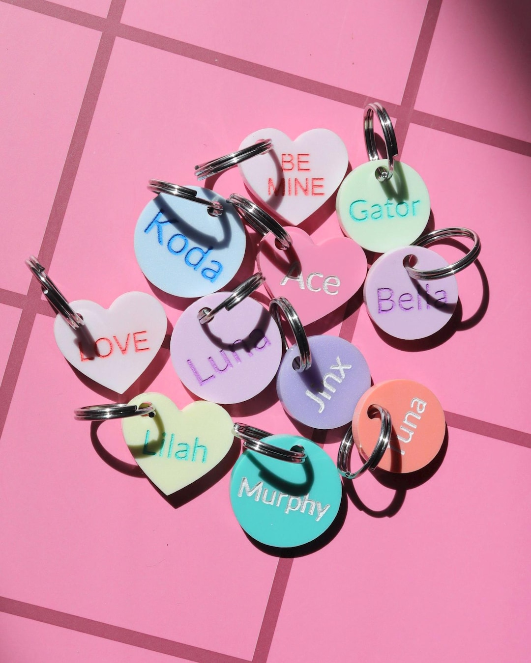 Pastel Acrylic Pet Name Tag: Mini Dog & Cat ID Charm - Etsy