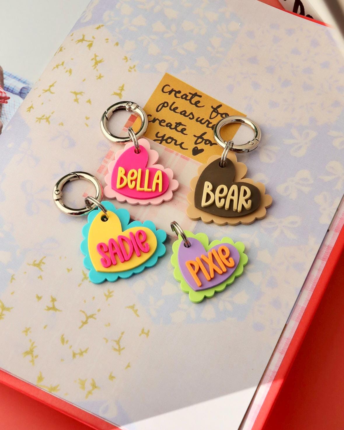 Custom Scalloped Heart Pet Tag: 3D Printed Dog & Cat ID - Etsy