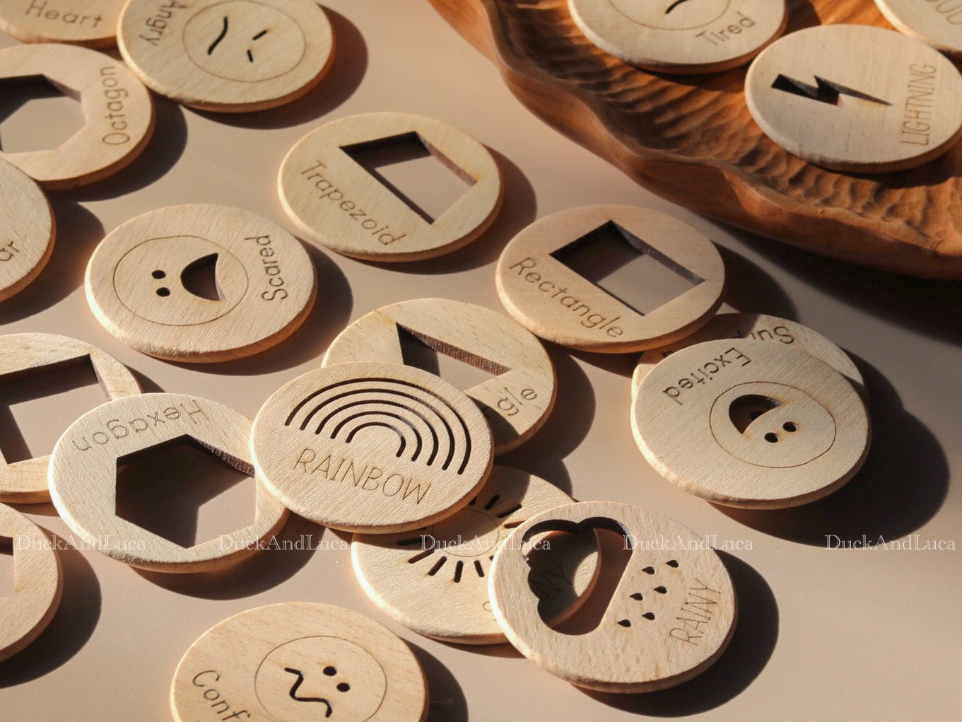 Wooden Flash Cards Weather Emotion & Shape Stencils - Etsy