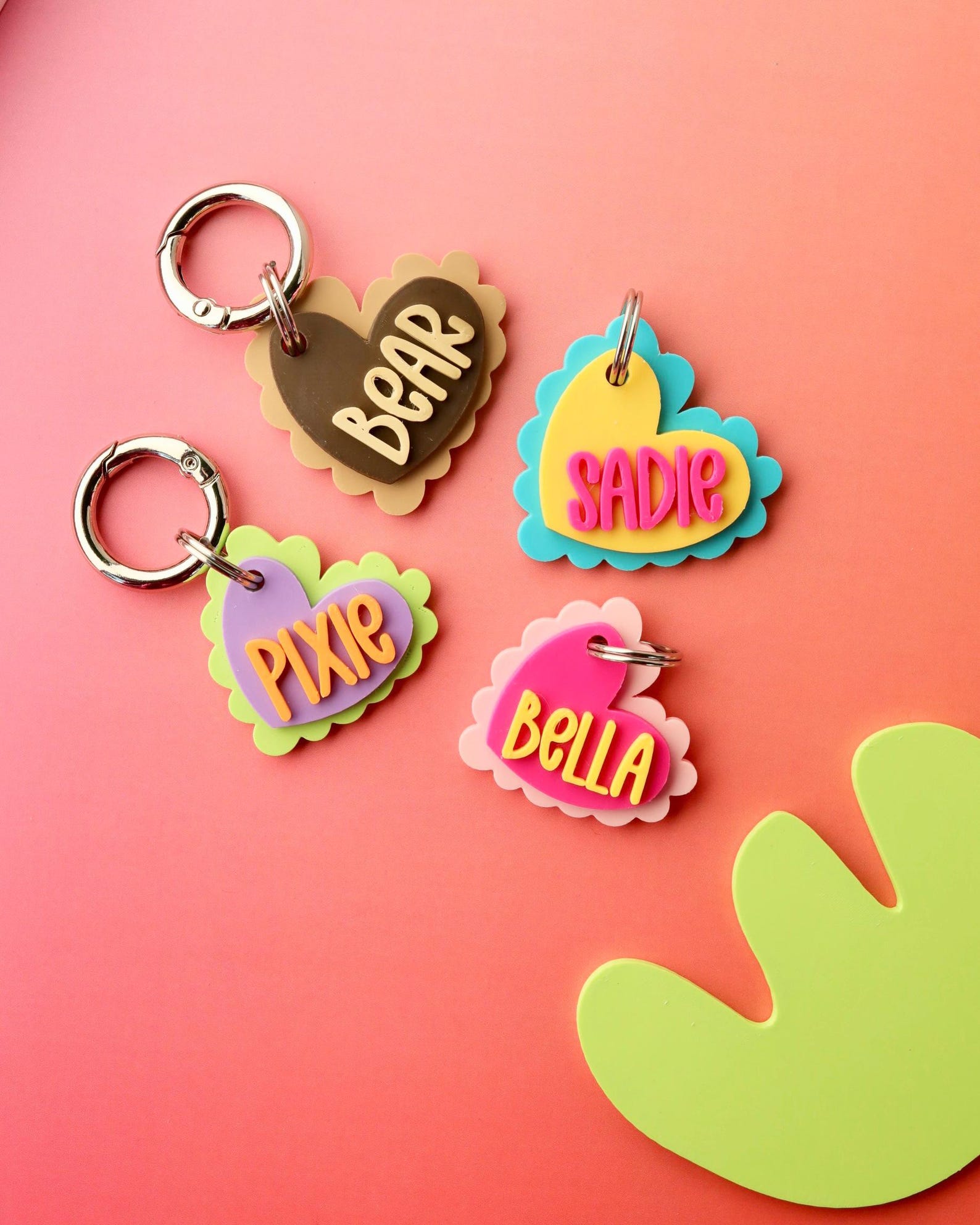 Custom Scalloped Heart Pet Tag: 3D Printed Dog & Cat ID - Etsy