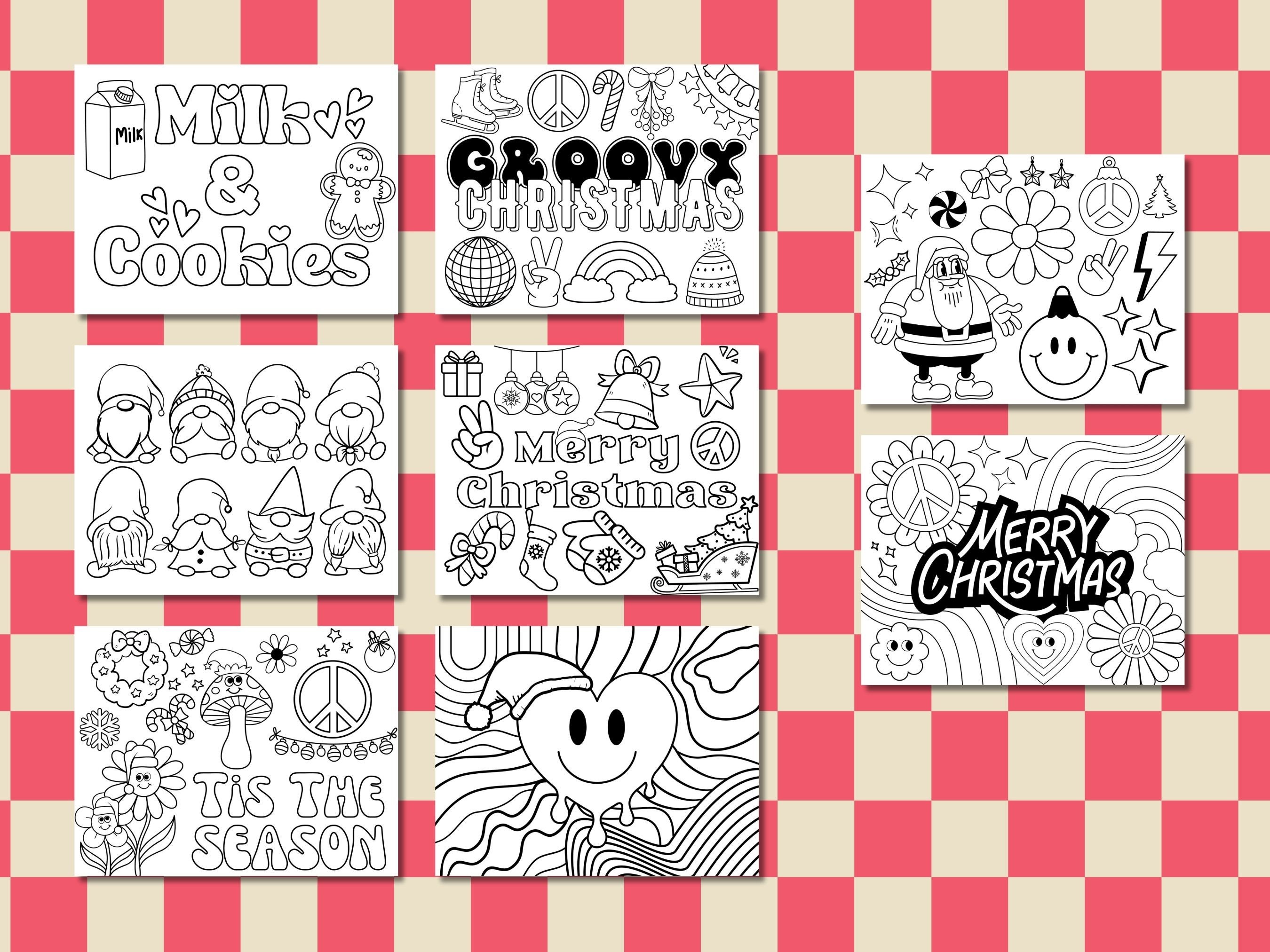 Retro Christmas Coloring Pages, Christmas Coloring Pages Printable ...
