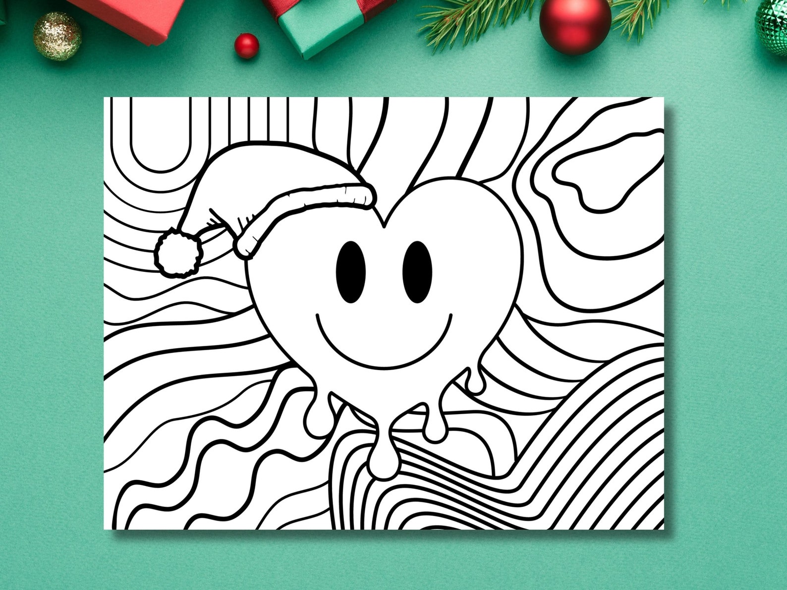 Retro Christmas Coloring Pages, Christmas Coloring Pages Printable ...