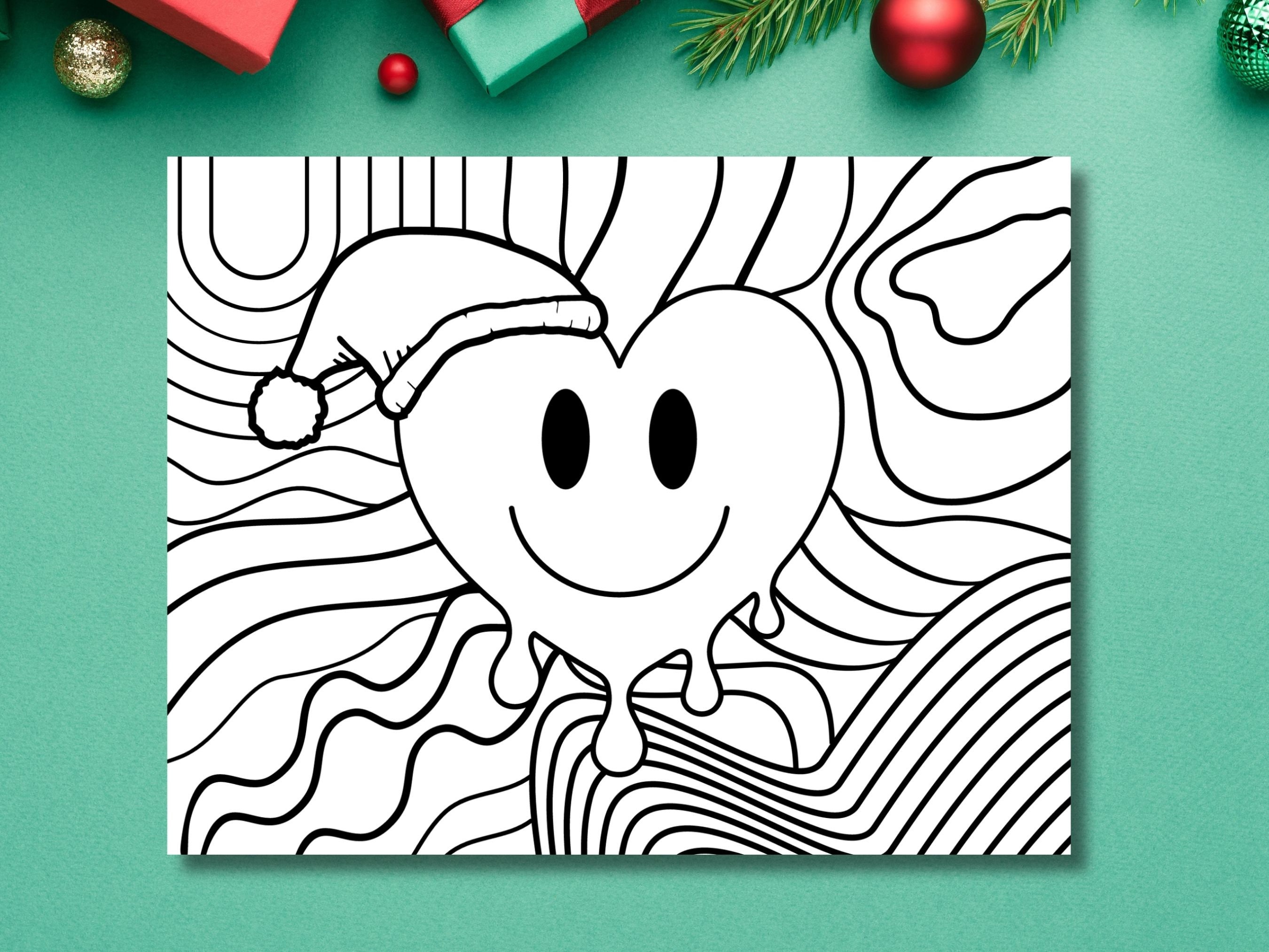 Retro Christmas Coloring Pages, Christmas Coloring Pages Printable ...