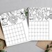 Printable Coloring Calendar, Calendar 2024 Digital Download, Blank ...