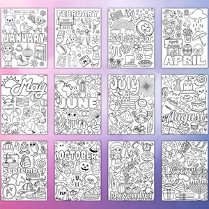 Months of the Years Coloring Pages, Months Printable, Printable ...