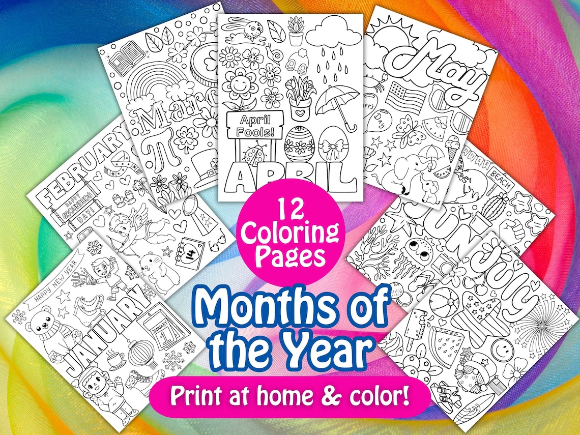 Months of the Years Coloring Pages, Months Printable, Printable ...