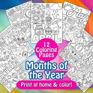 Months of the Years Coloring Pages, Months Printable, Printable ...