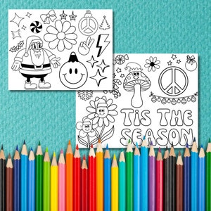 Retro Christmas Coloring Pages, Christmas Coloring Pages Printable ...