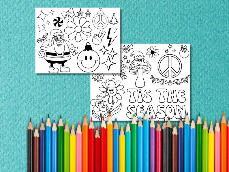 Retro Christmas Coloring Pages, Christmas Coloring Pages Printable ...