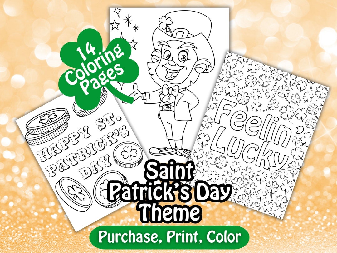 Saint Patricks Day Coloring Page, St. Pattys Day, Shamrock PNG ...