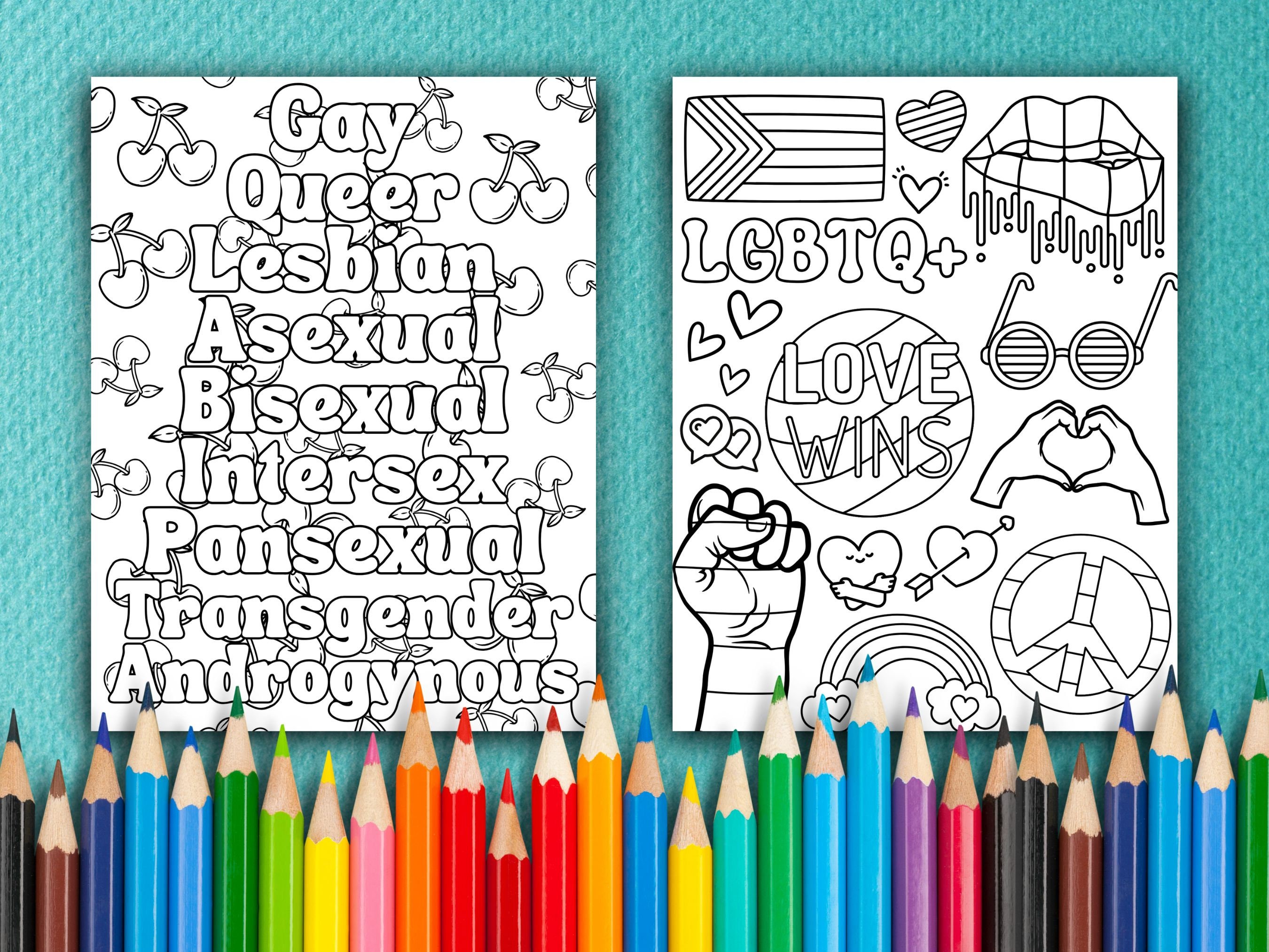 Pride Month Coloring Pages, Pride Month Gifts, Pride Flag, Print at ...