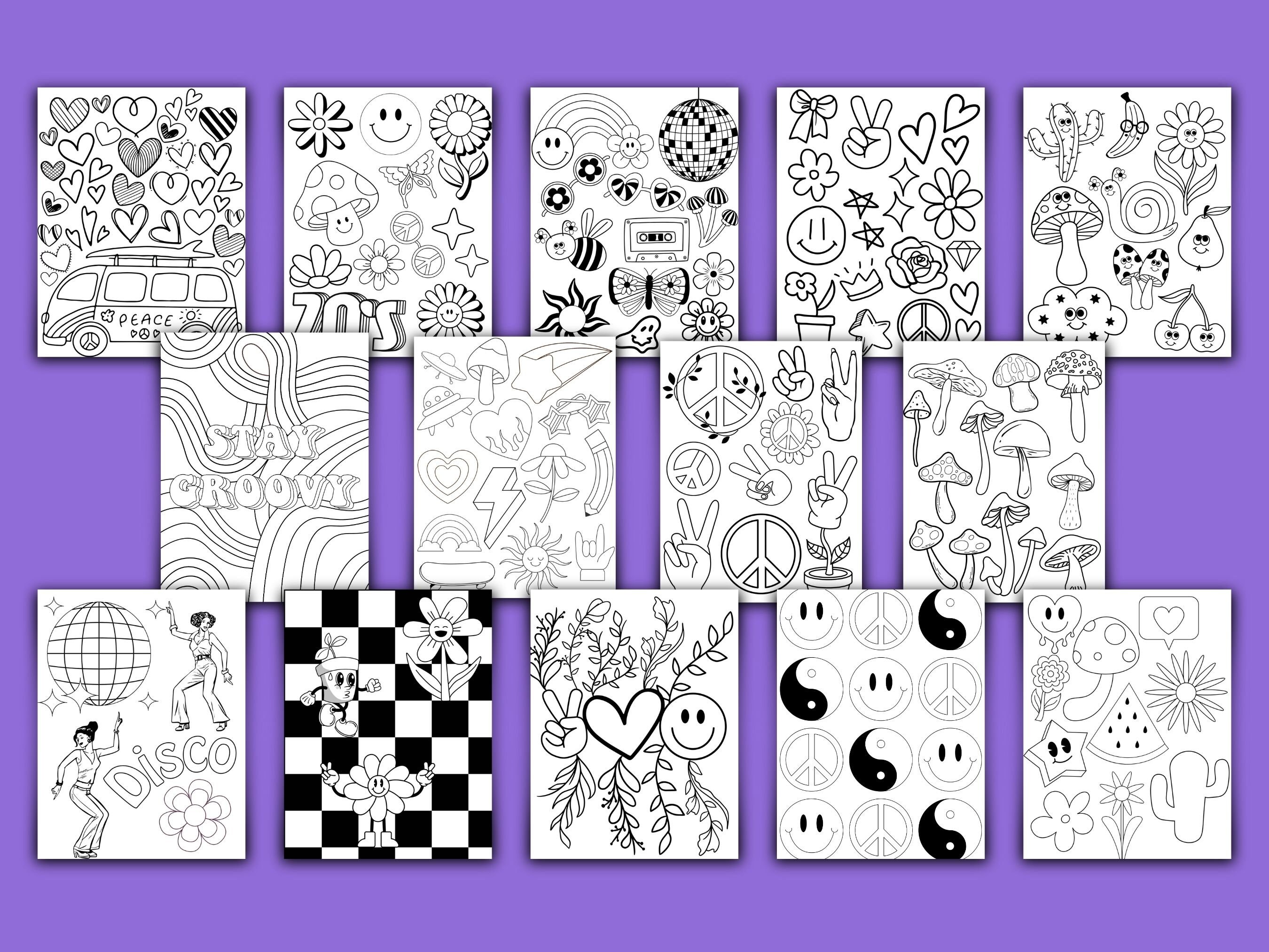 Groovy Coloring Pages, Disco Themed Art, 70s Coloring Sheet, Disco Art ...