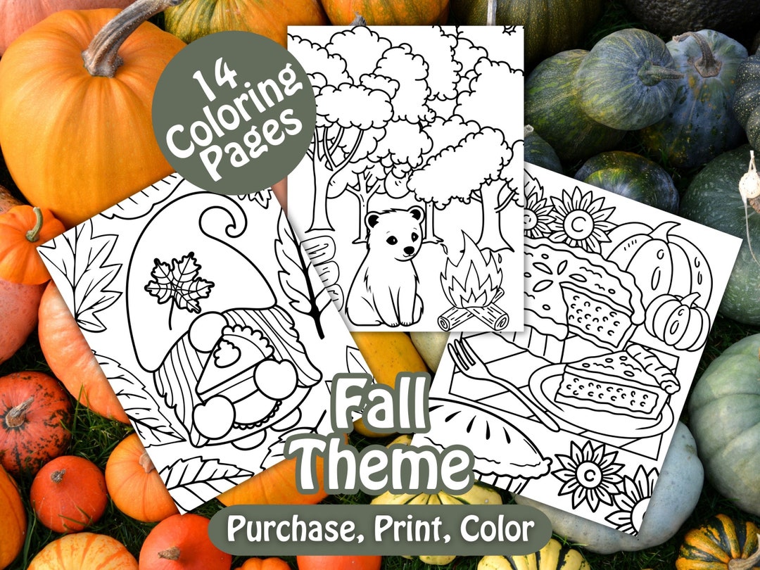Fall Coloring Pages, Autumn Printable, Coloring Pages for Kids ...