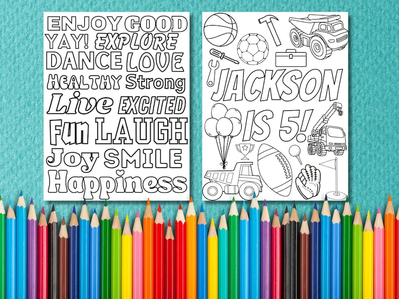 Custom Coloring Pages, Made to Order, Set of 10, Printable Adult ...