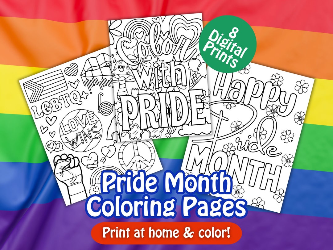 Pride Month Coloring Pages, Pride Month Gifts, Pride Flag, Print at ...