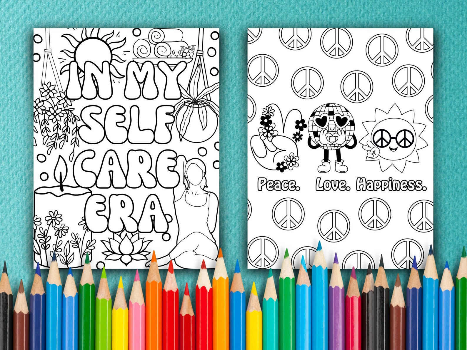 Self Care Coloring Pages, in My Self Care Era, Self Care at Home, Print ...