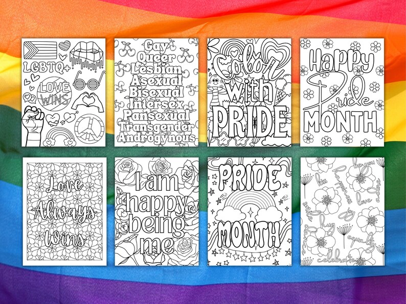 Pride Month Coloring Pages, Pride Month Gifts, Pride Flag, Print at ...