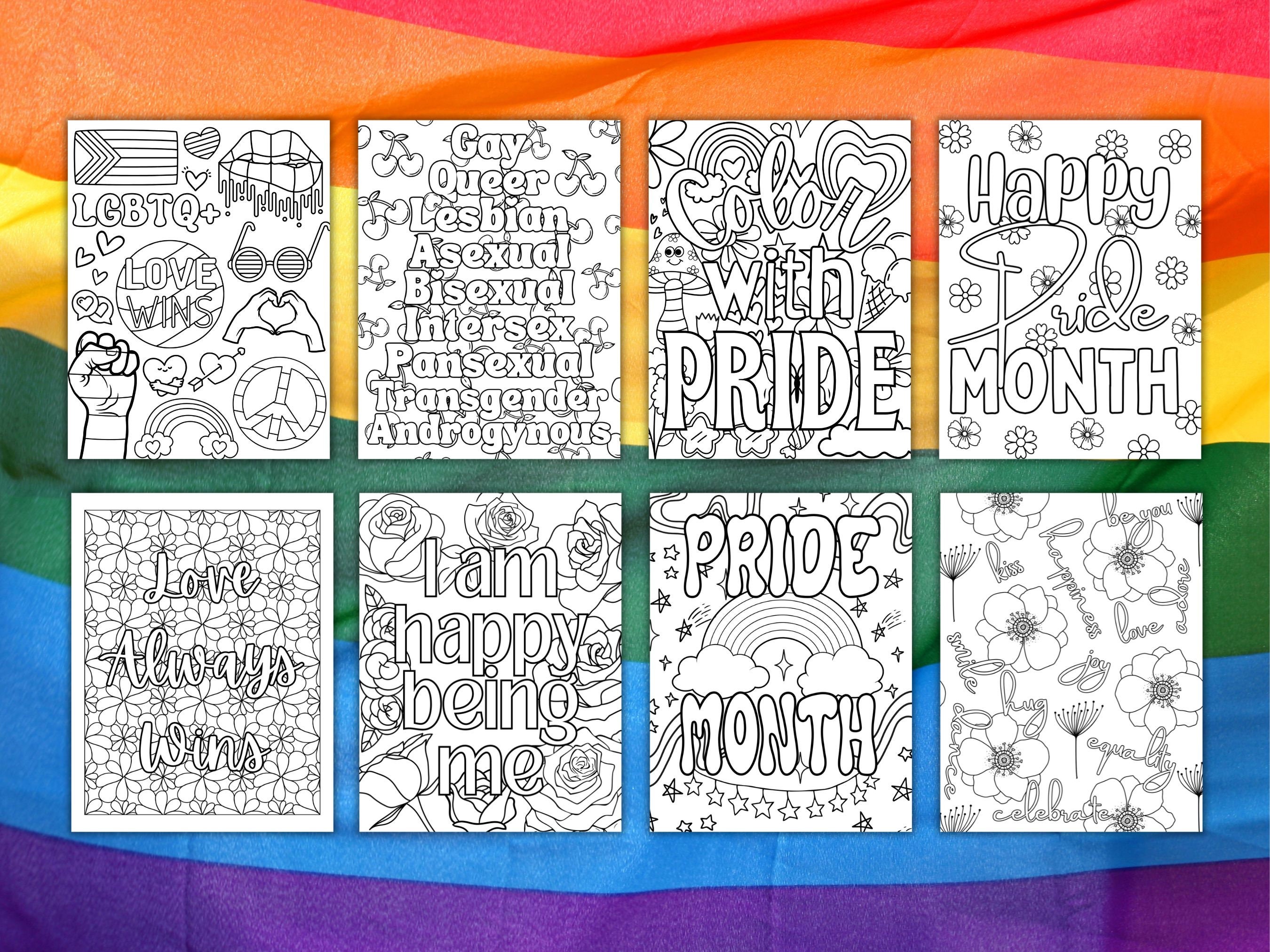 Pride Month Coloring Pages, Pride Month Gifts, Pride Flag, Print at ...