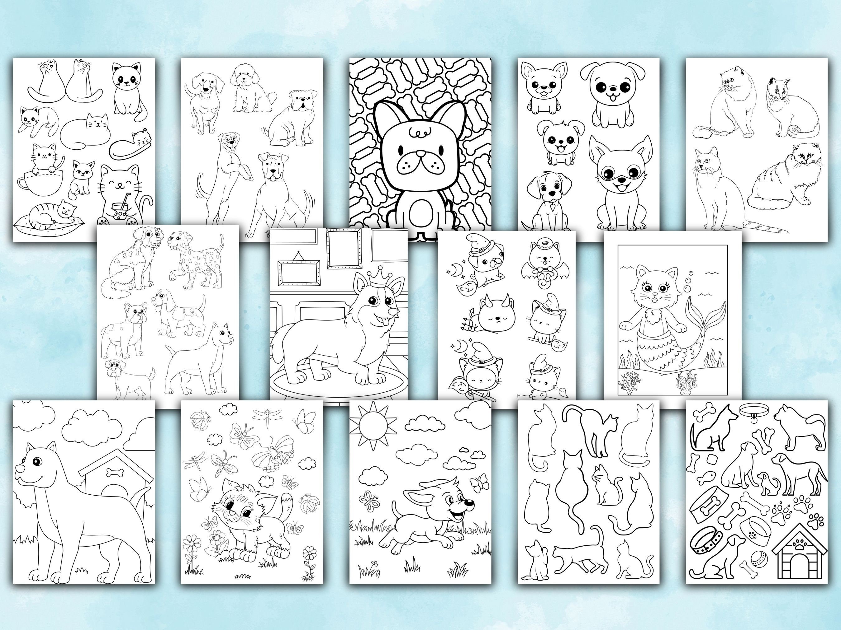 Dog Coloring Pages, Cat Coloring Pages, Animal Coloring Pages, Cute ...